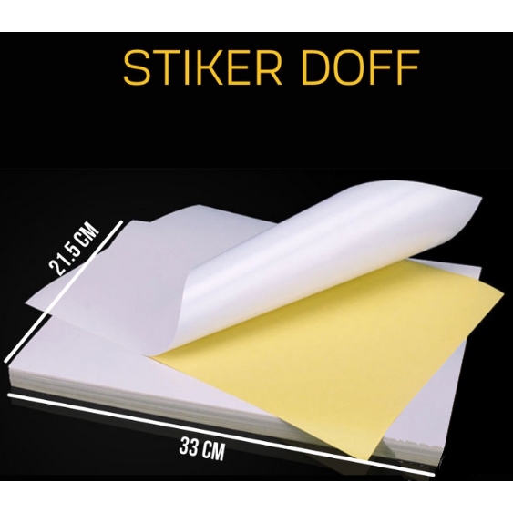 Jual Kertas Sticker F4 Doff putih halus per 1 lembar bisa semua printer ...