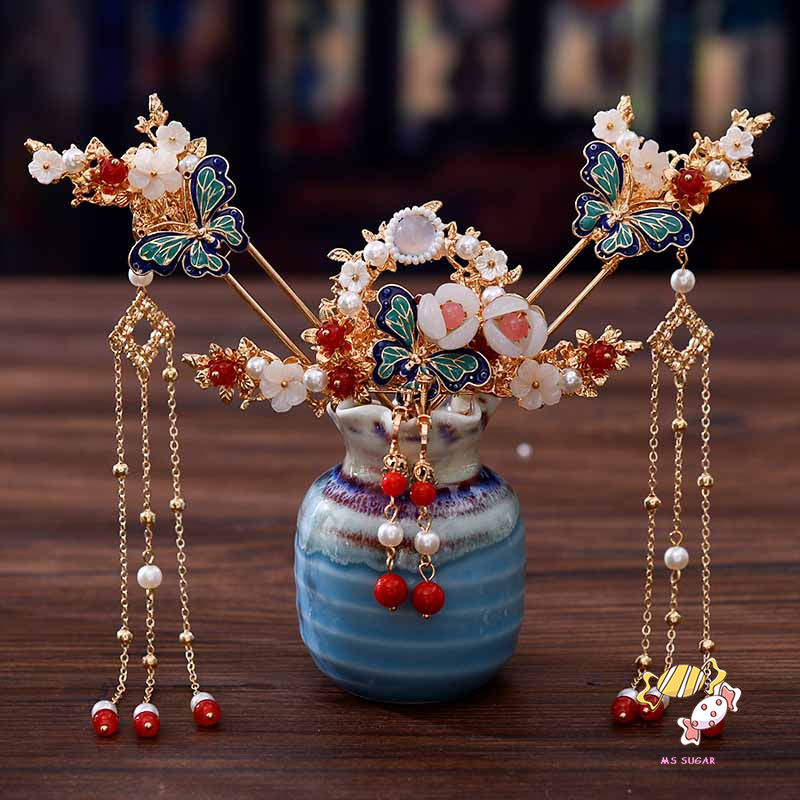 Jual YADORNOS Set Aksesori Rambut Rumbai Kupu-kupu Gaya Cina Baru ...