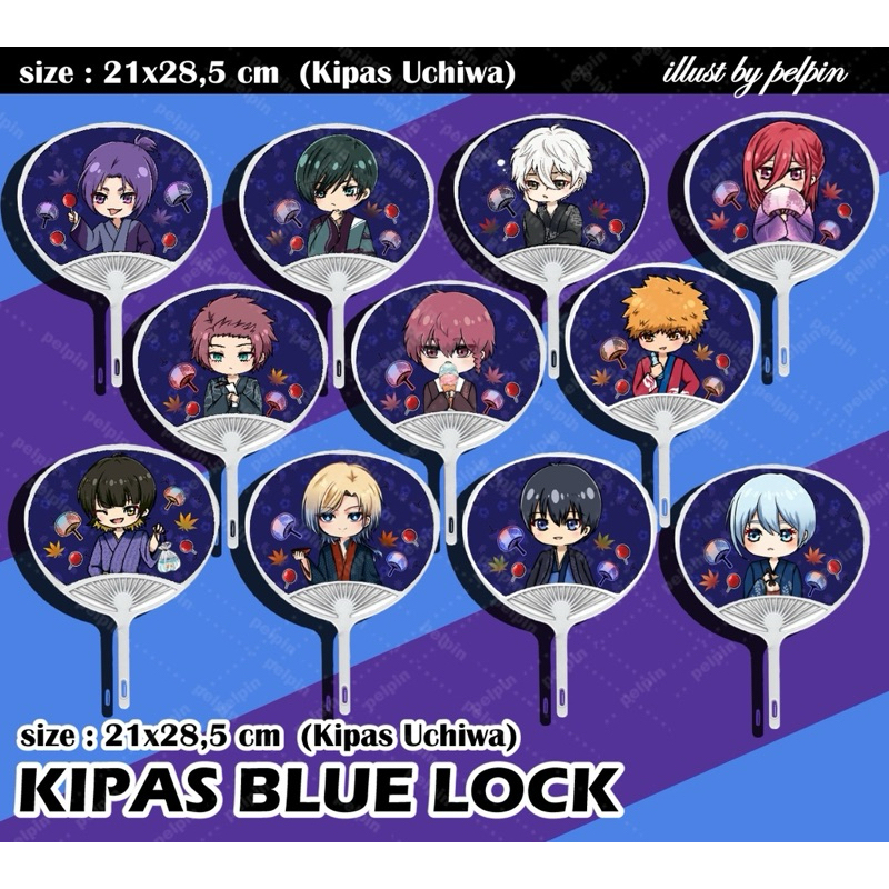 Jual kipas uchiwa blue lock kipas anime kerang bluelock nagi reo isagi ...