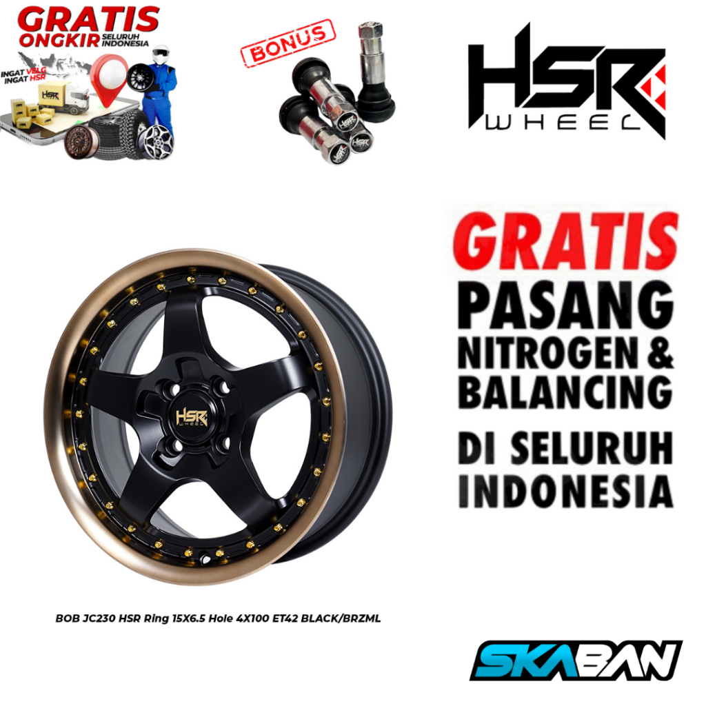 Jual VELG MOBIL RING 15 BOB JC230 HSR R15X65 H4X100 ET42 BK/BRZ ML | Shopee Indonesia