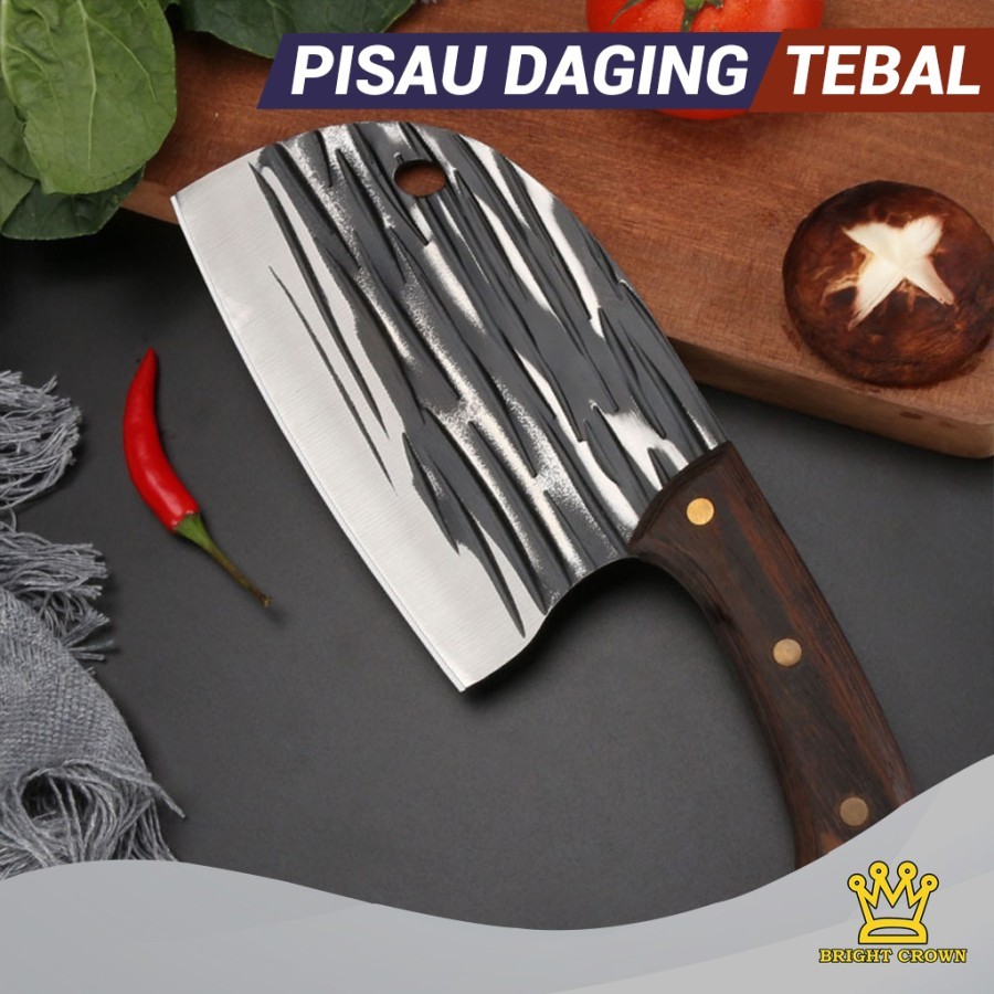 Jual Pisau Golok Dapur Potong Daging Pisau Baja Besar Super Tajam ...