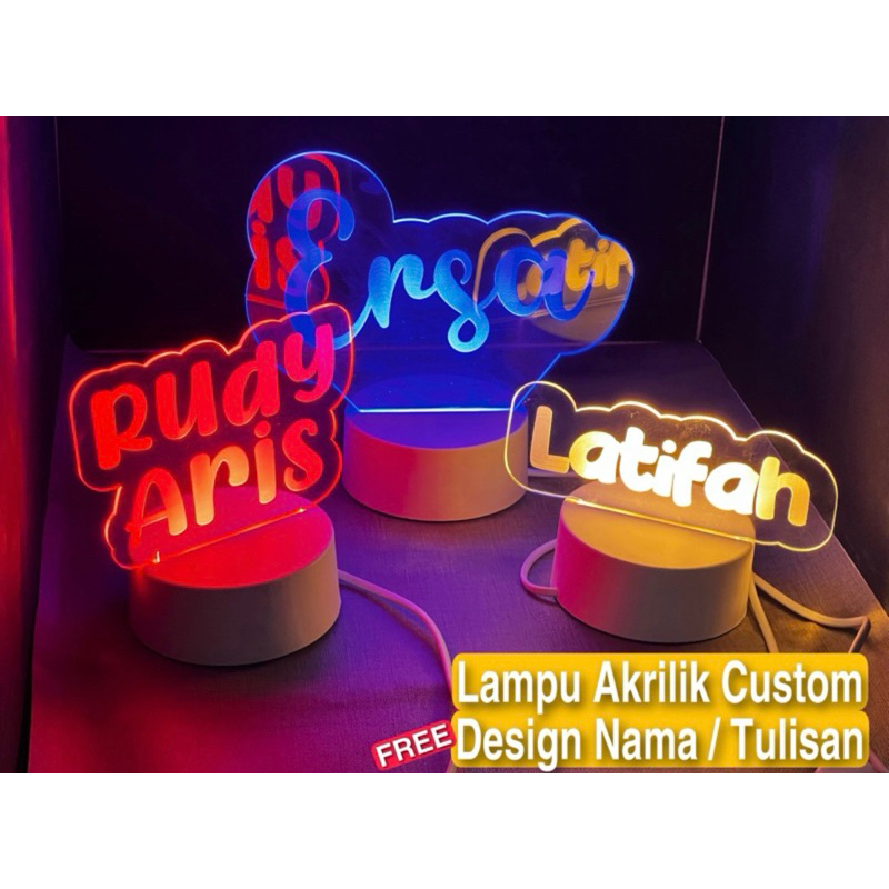 Jual Lampu Hias Led / Lampu Tidur akrilik custom / kado wisuda hadiah ...