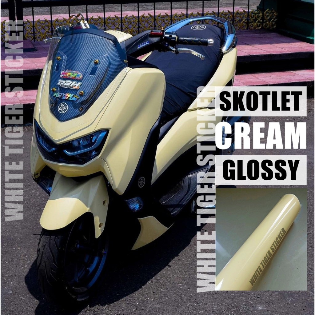 Jual SKOTLET STIKER MOTOR CREAM GLOSY KREM GLOSY SKOTLET CREM STIKER ...