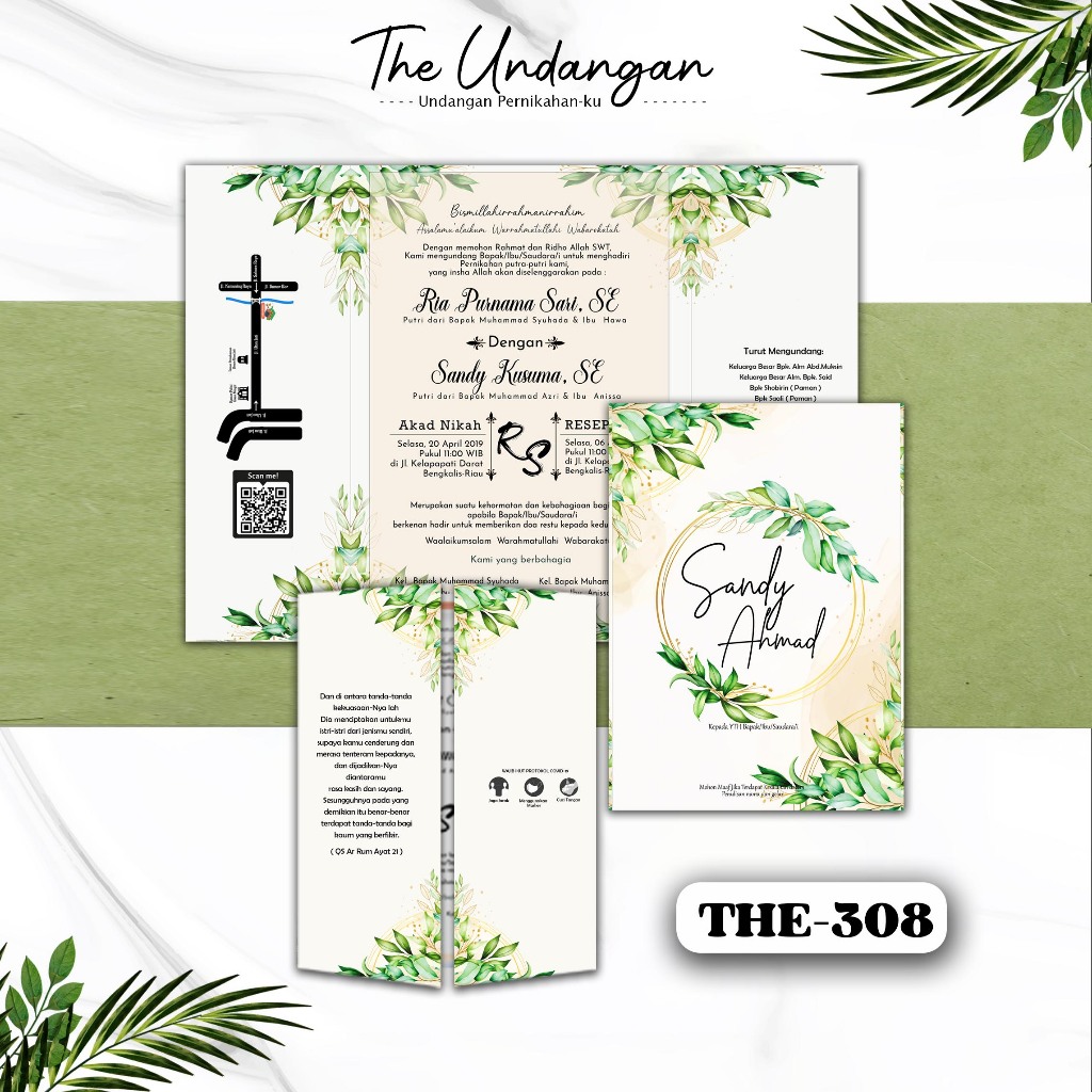 Jual Undangan pernikahan bahan briefcard 200 gsm model semi amplop THE ...