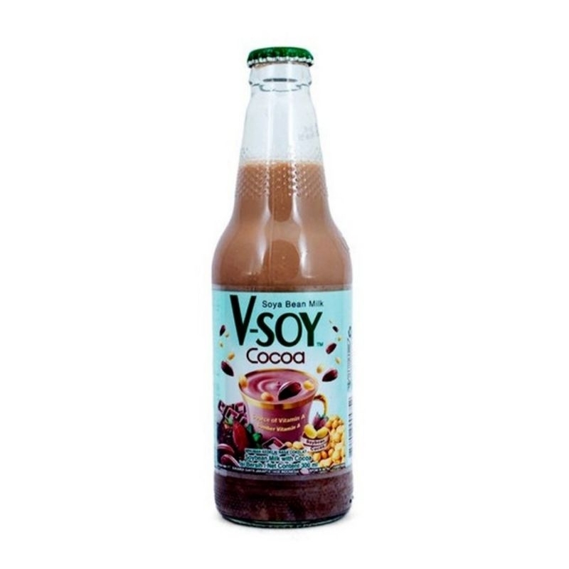 Jual V-Soy Susu Kedelai Cocoa Soy Milk kemasan Botol Kaca 300 ML ...