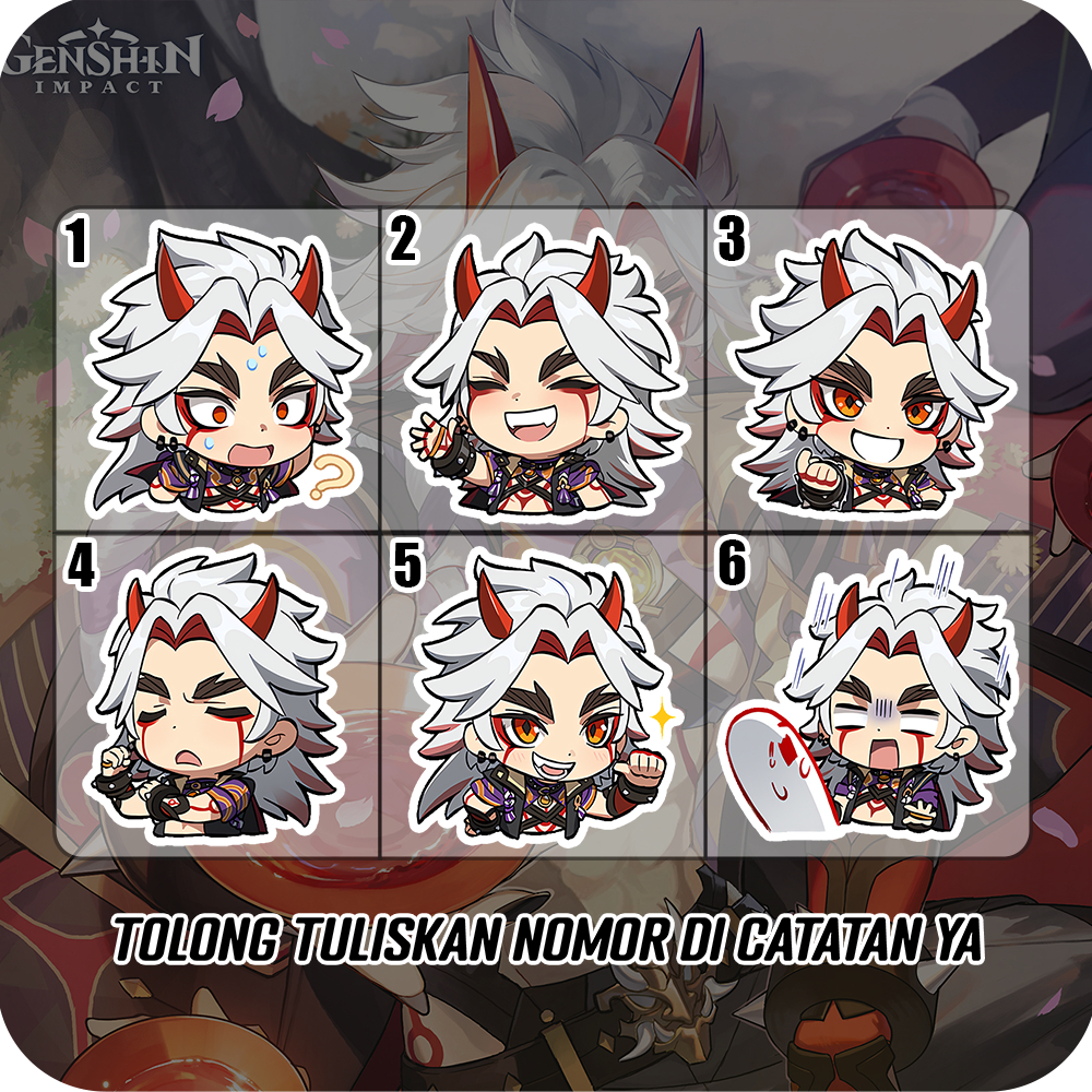 Jual Stiker Glossy Itto Genshin Impact, Sticker Anime Lucu Untuk HP ...