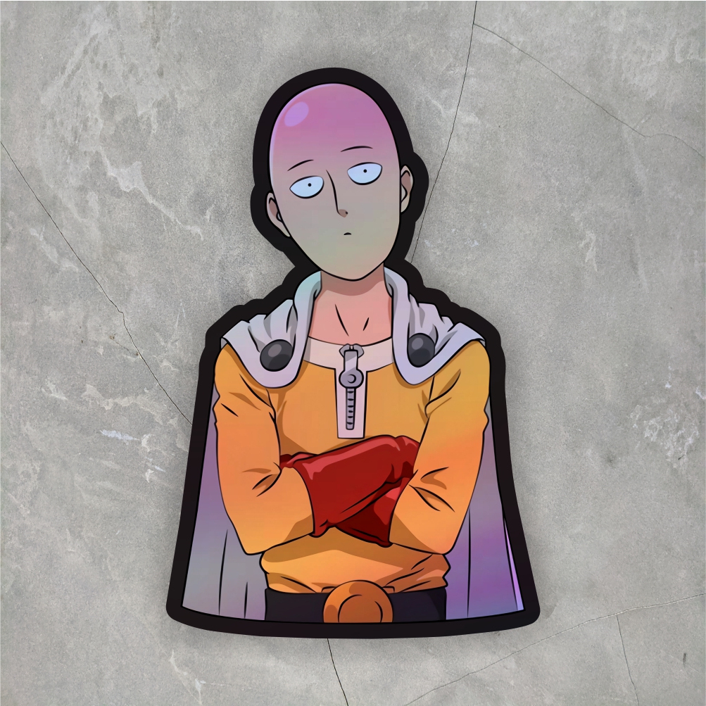 Jual Sticker Anime Hologram One Punch Man Saitama ukuran +- 7 cm ...