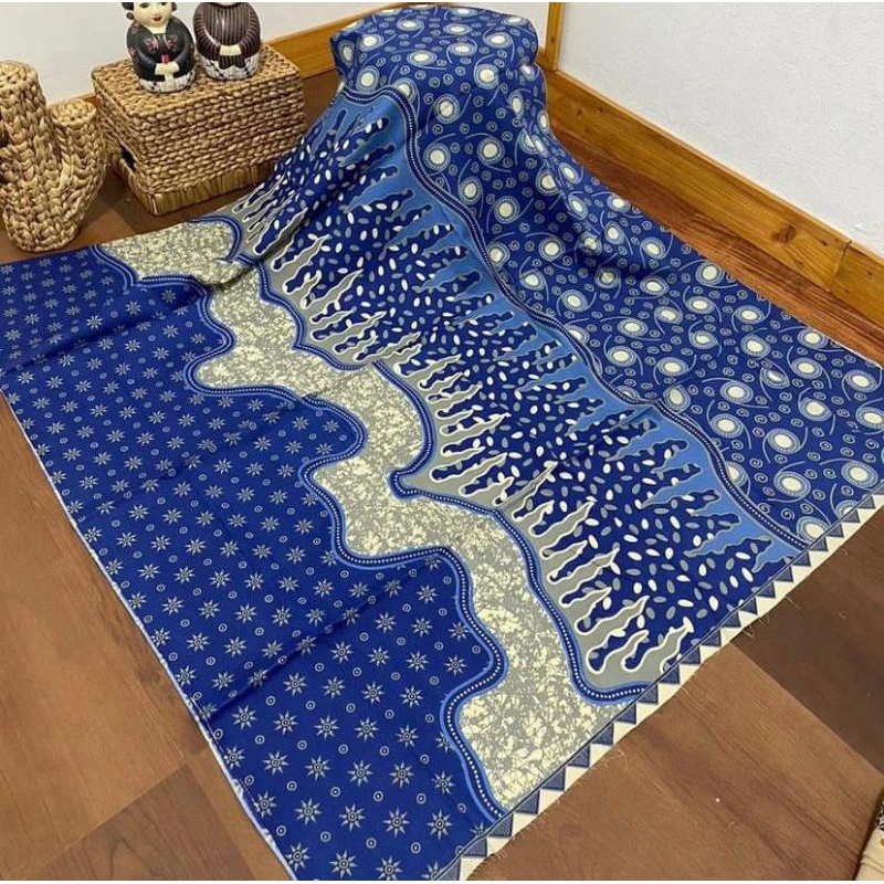 Jual Batik Hand print Biru Laut | Shopee Indonesia