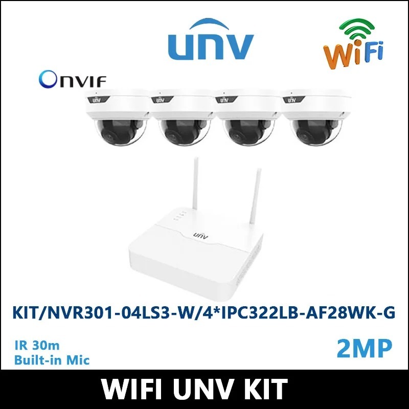 Jual Paket Camera Wifi CCTV Wireless UNIVIEW UNV 2MP 4 CAM Kit tanpa ...