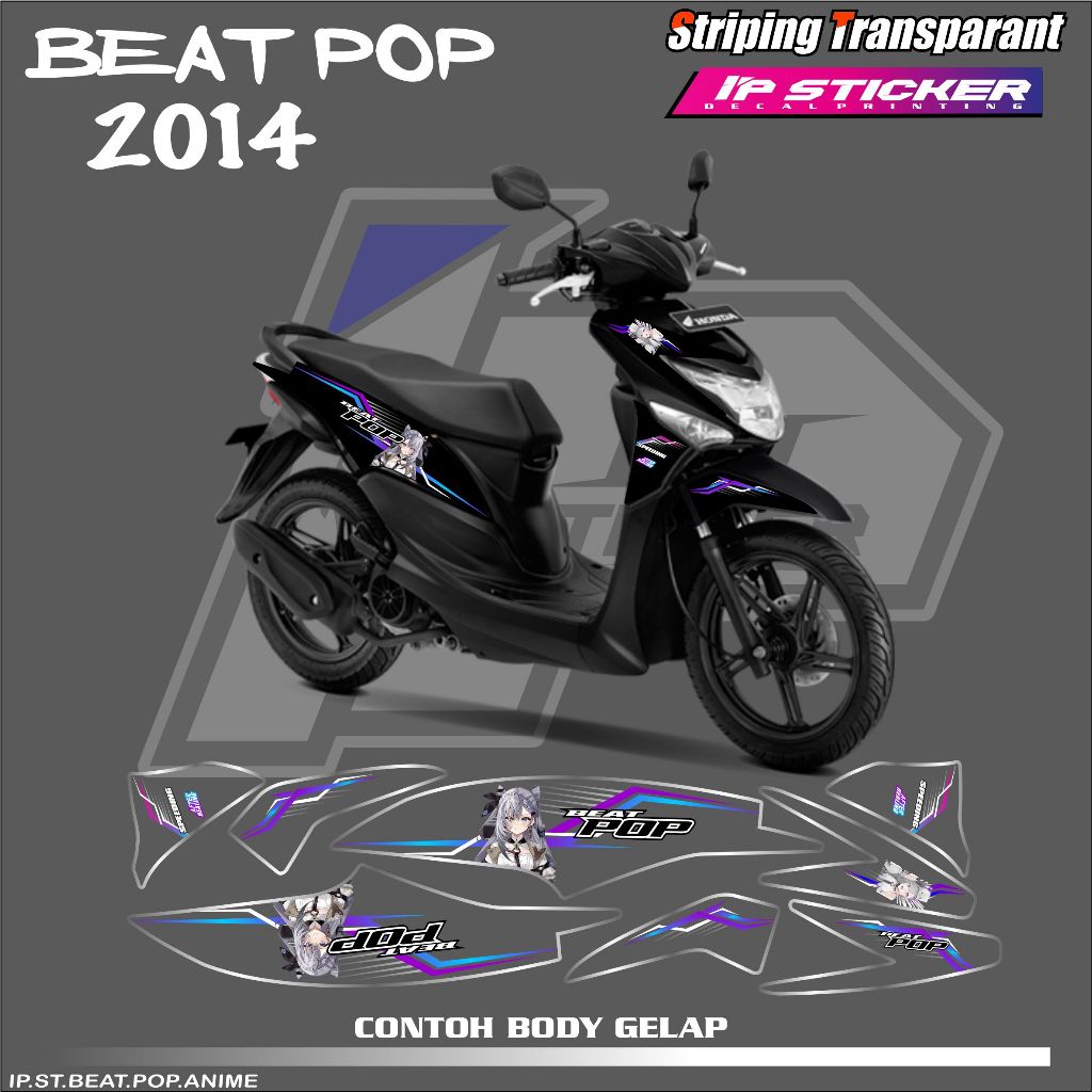 Jual BEAT POP (COD) STIKER STRIPING MOTOR HONDA BEAT POP - STIKER LIST ...