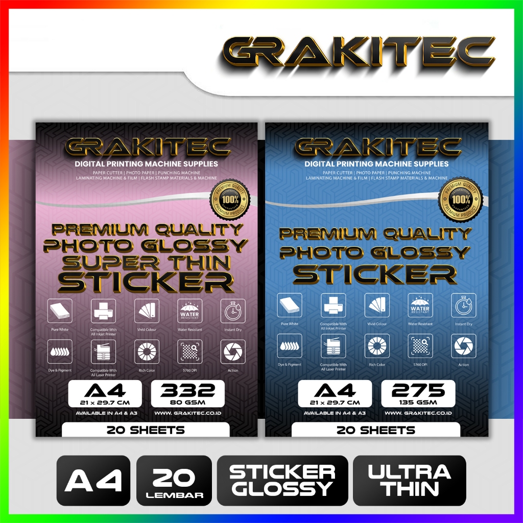 Jual Sticker Glossy Photo Paper A4 / F4 - Glossy Photo Sticker Paper ...