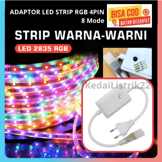 Jual ADAPTOR LED STRIP RGB 4 PIN KONEKTOR KONTROL MYVO | Shopee Indonesia