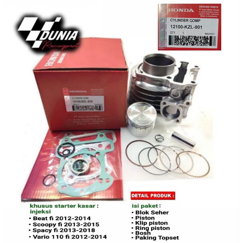 Jual Blok Seher Set Komplit Piston Starter Kasar Beat fi Scoopy fi Vario 110 fi Spacy fi KODE ...