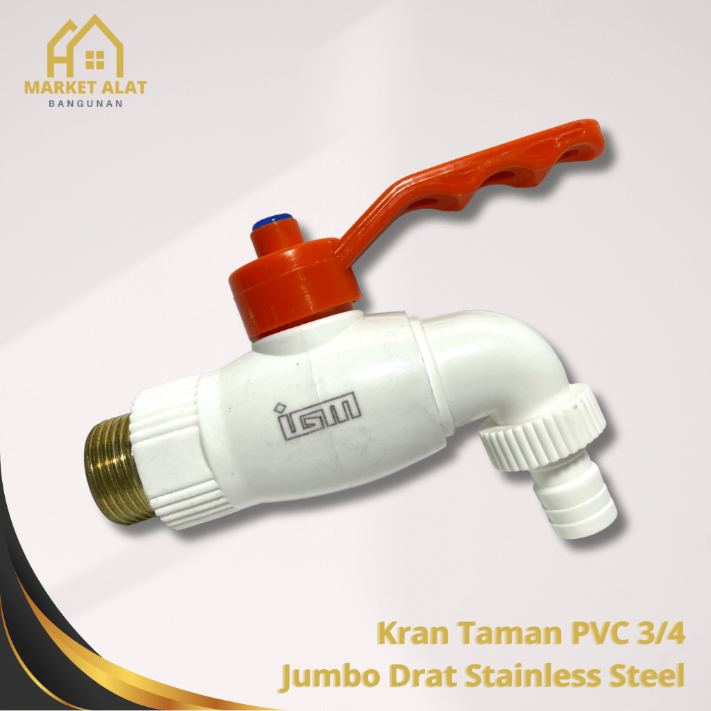 Jual Kran Taman PVC 3/4" Jumbo Drat Stainless Steel IGM / Kran Tembok ...