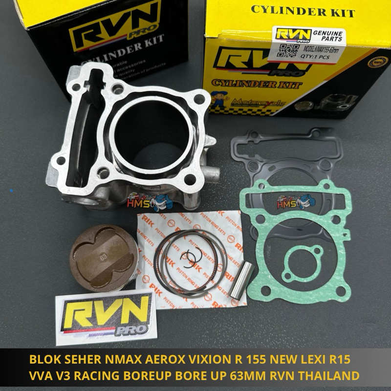 Jual BLOK SEHER NMAX AEROX VIXION R 155 NEW LEXI R15 VVA V3 RACING BOREUP BORE UP 63MM 63 MM RVN ...
