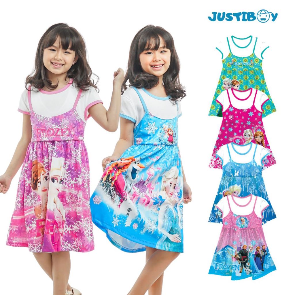Jual Dress Anak Perempuan Frozen Elsa Anna Umur 2 - 8 Tahun / Daster ...