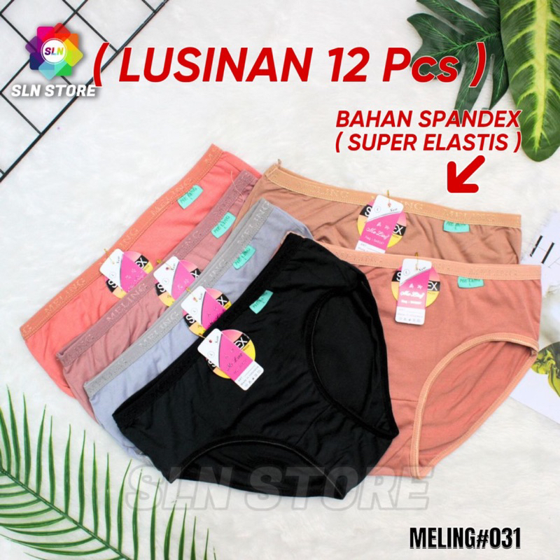 Jual (12 Pcs) CELANA DALAM WANITA MELING SPANDEX SUPER SOFT CD PEREMPUAN KATUN ME LING 031 ...