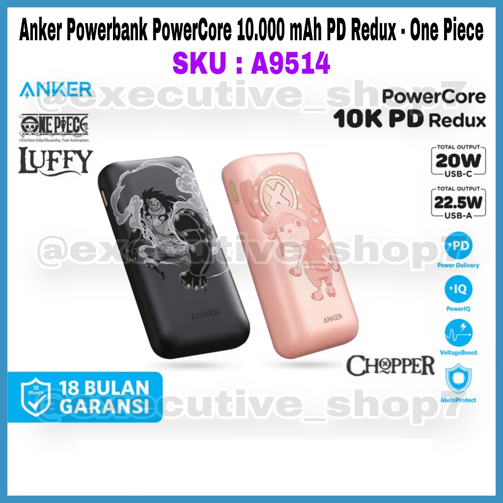 Jual Anker Powerbank PowerCore 10.000 mAh PD Redux - One Piece - SKU : A9514 - Garansi Resmi 18 ...