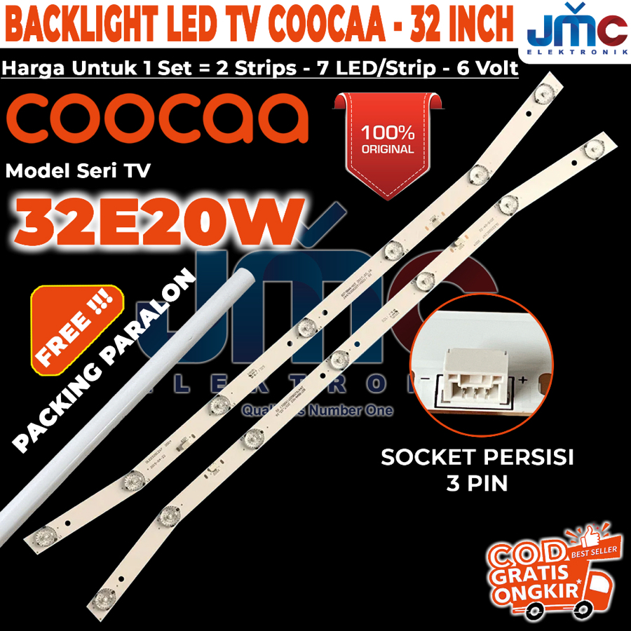 Jual BACKLIGHT TV LED COOCAA 32 INCH 32E20W 32E20 LAMPU BL 32 IN 6V 7K | Shopee Indonesia
