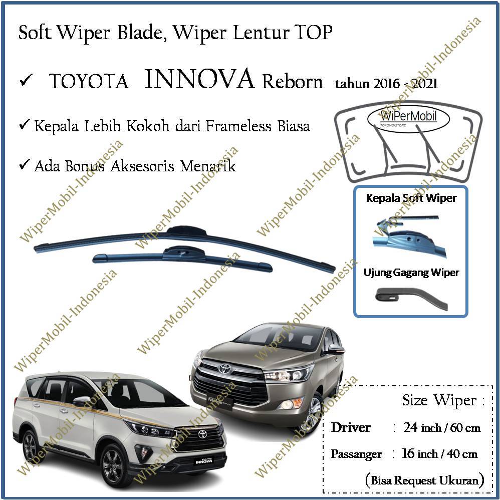 Jual Soft Wiper Blade kaca Mobil Toyota Innova Reborn 2016 2017 2018 ...