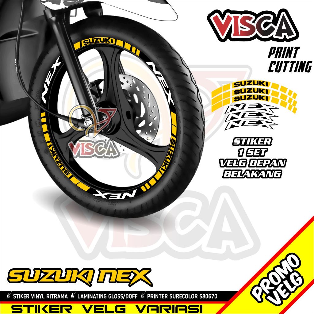 Jual Stiker Velg List Velk Motor Stiker Velg Suzuki Nex Motif Simple ...