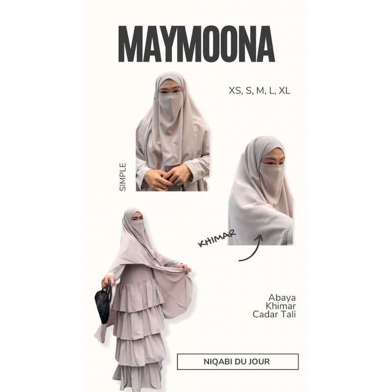 Jual MAYMOONA by NIQABI DU JOUR [Set Terdiri Dari Abaya, Khimar, Cadar Tali] | Shopee Indonesia