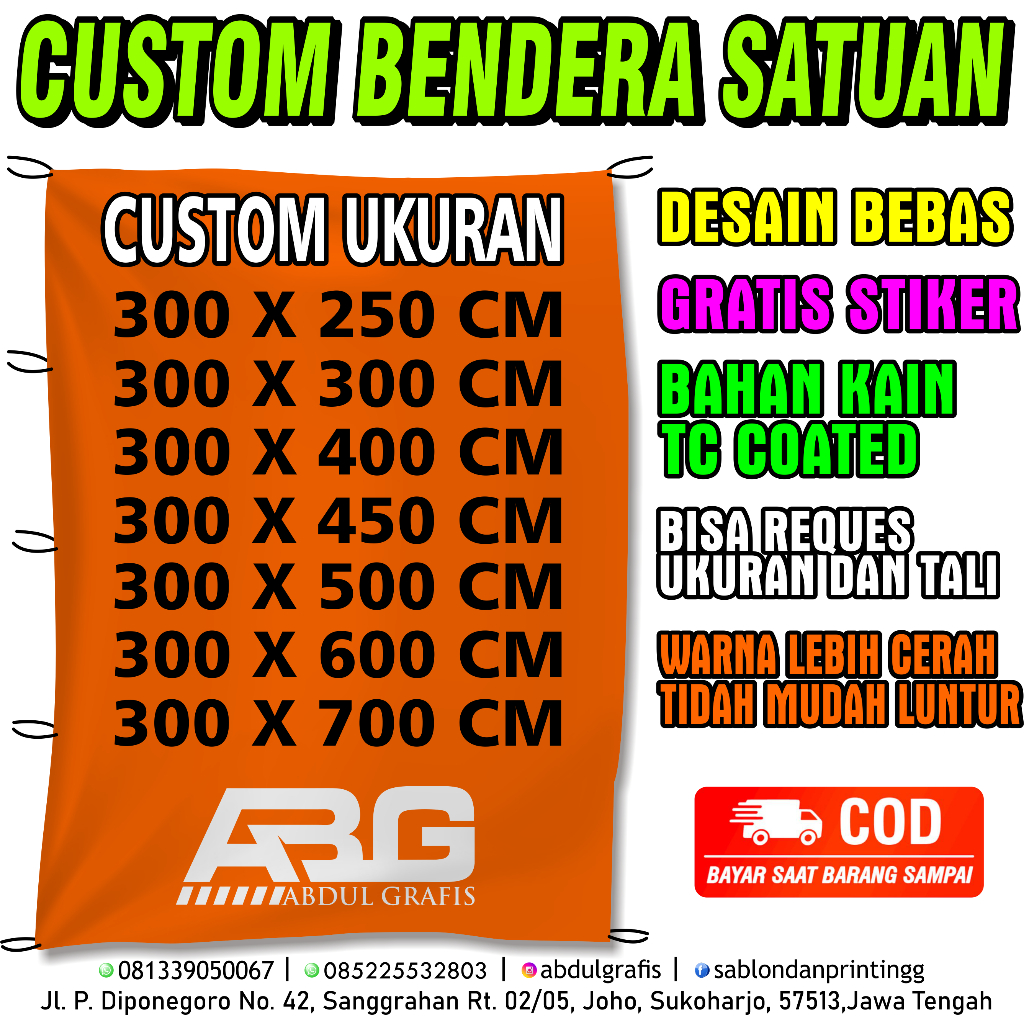 Jual PROMO CETAK BENDERA PRINTING / BENDERA KAIN BENDERA ORGANISASI ...
