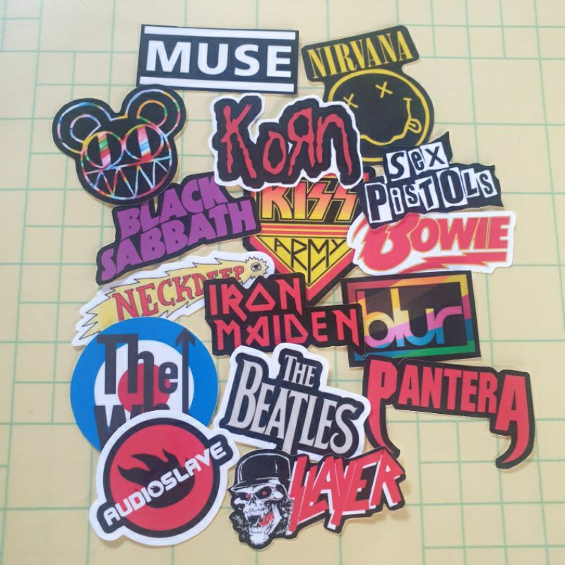 Jual Sticket aesthetic BAND ROCK METAL STICKER BAND | STICKER TUMBLER ...