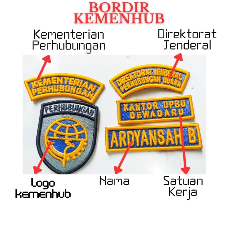 Jual logo kementerian perhubungan timbul 1 set | atribut kemenhub murah ...