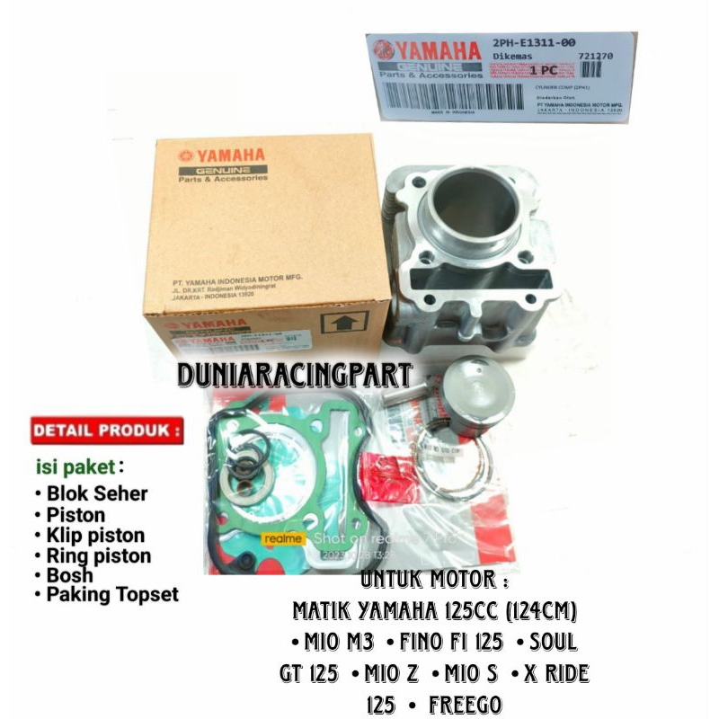 Jual Blok Seher Komplit Mio m3 Soul GT 125 Fino fi 125 Mio S/Z Freego 125 X ride 125 2PH ( 124cm ...