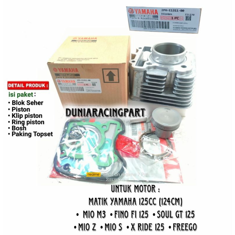 Jual Blok Seher Komplit Mio m3 Soul GT 125 Fino fi 125 Mio S/Z Freego 125 X ride 125 2PH ( 124cm ...