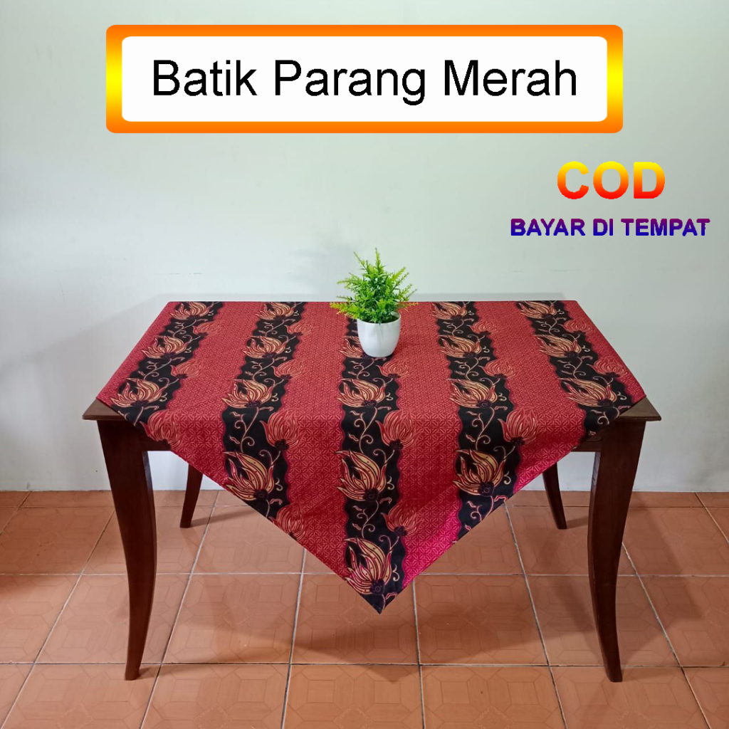 Jual COD Taplak Meja Batik Kain Katun Mewah Uk 120x120cm Model Kotak ...