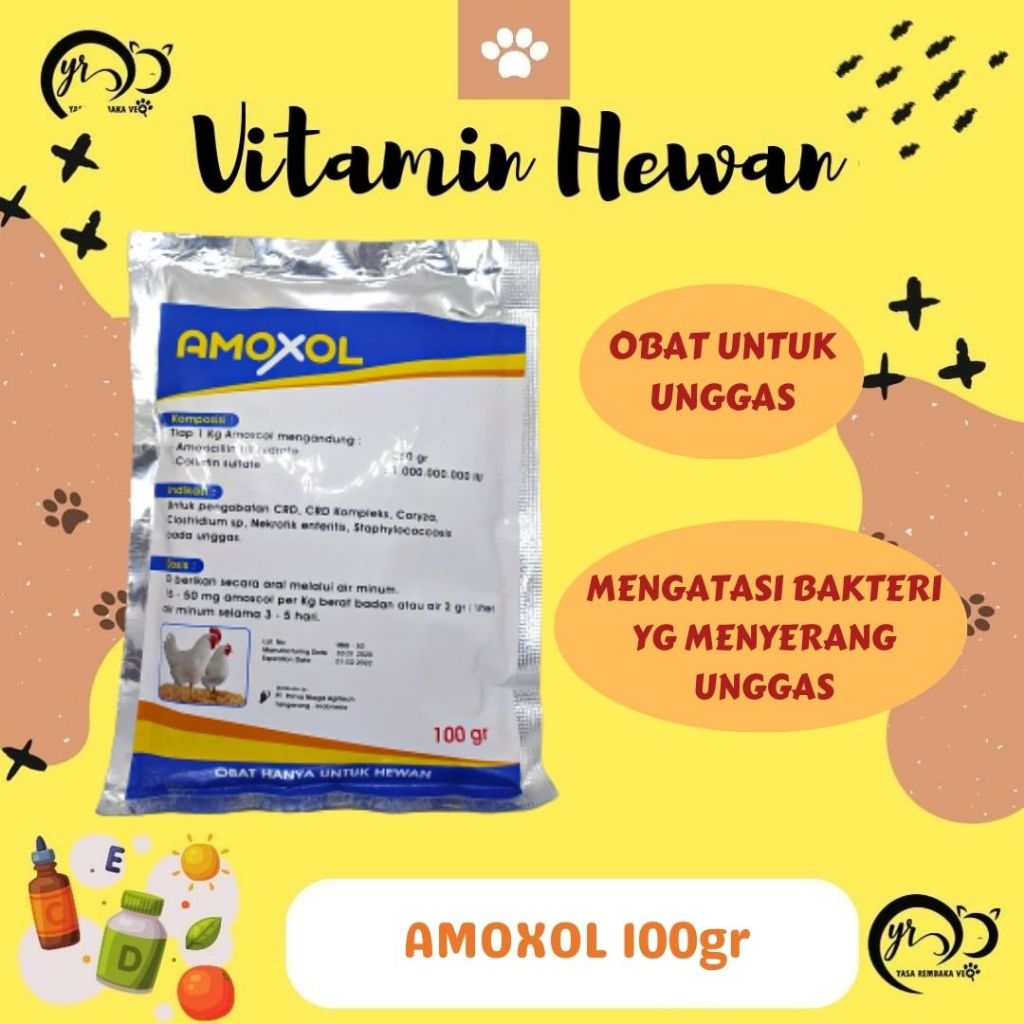 Jual AMOXOL 100gr - Multivitamin Unggas Hewan Ternak | Shopee Indonesia