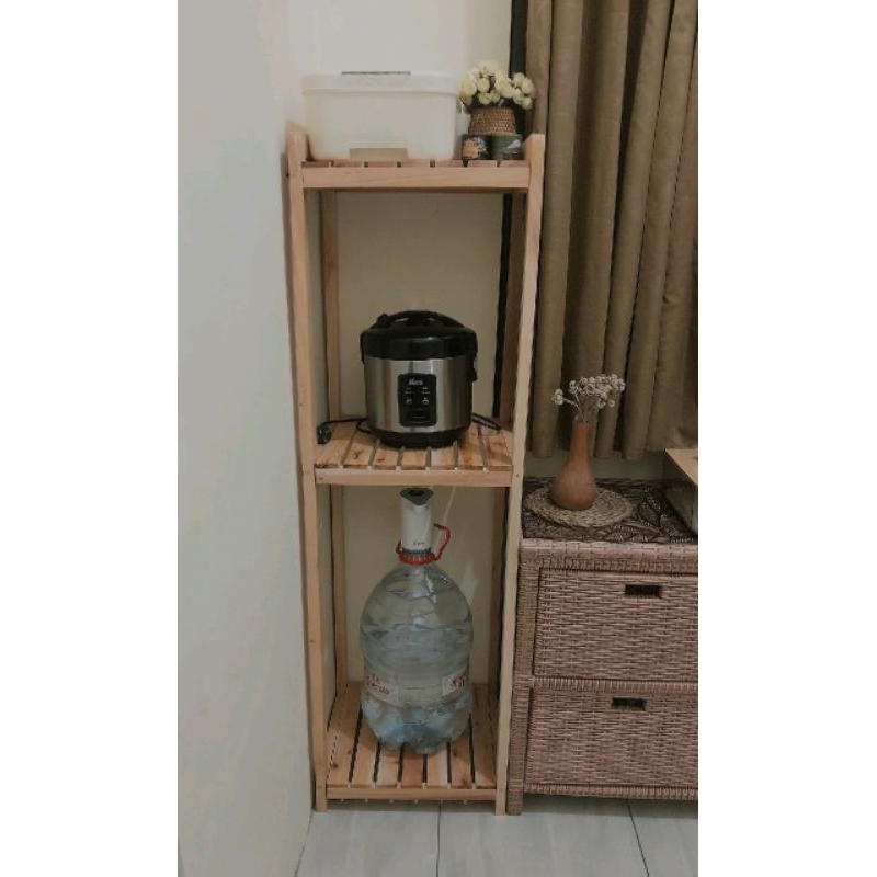 Jual Rak Dispenser 3 Susun 35x35x132, Kayu Mahoni Minimalis Serbaguna ...