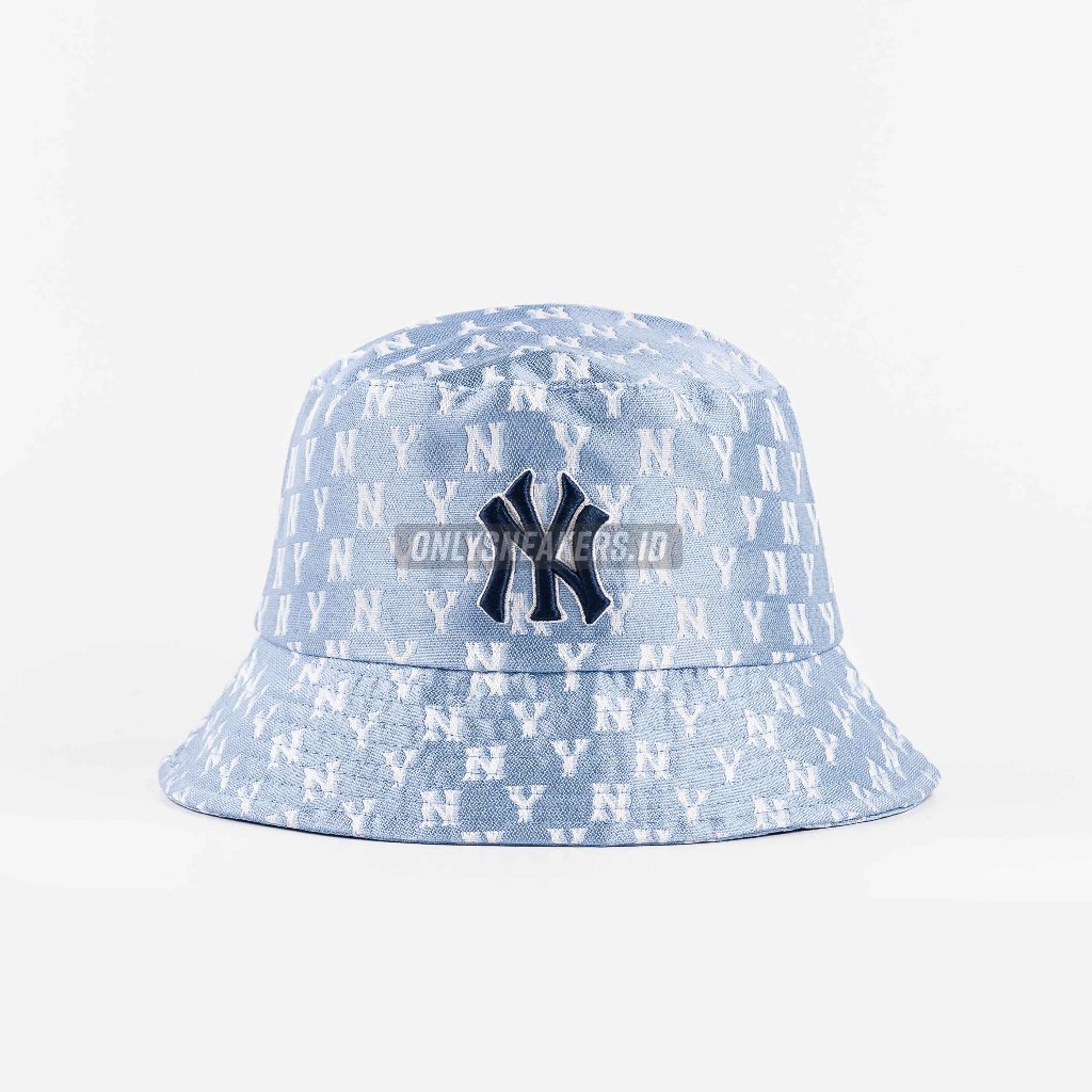 Jual MLB NEW YORK YANKEES MONOGRAM CLASSIC BUCKET HAT BLUE (100% ...