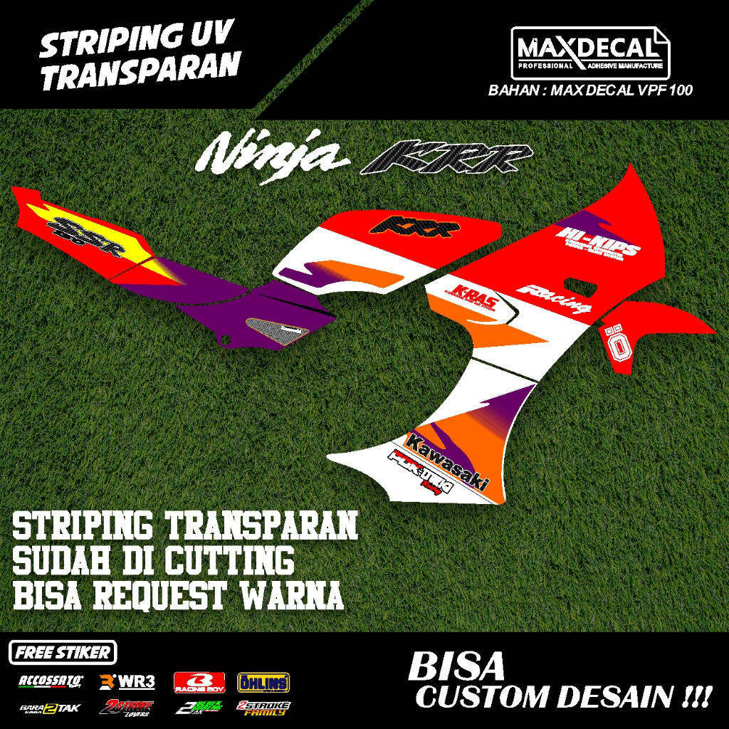 Jual STRIPING TRANSPARAN NINJA KRR NEW FACELIFT LIS STIKER UV ALL NEW NINJA KRR NEW SEMI FULL ...