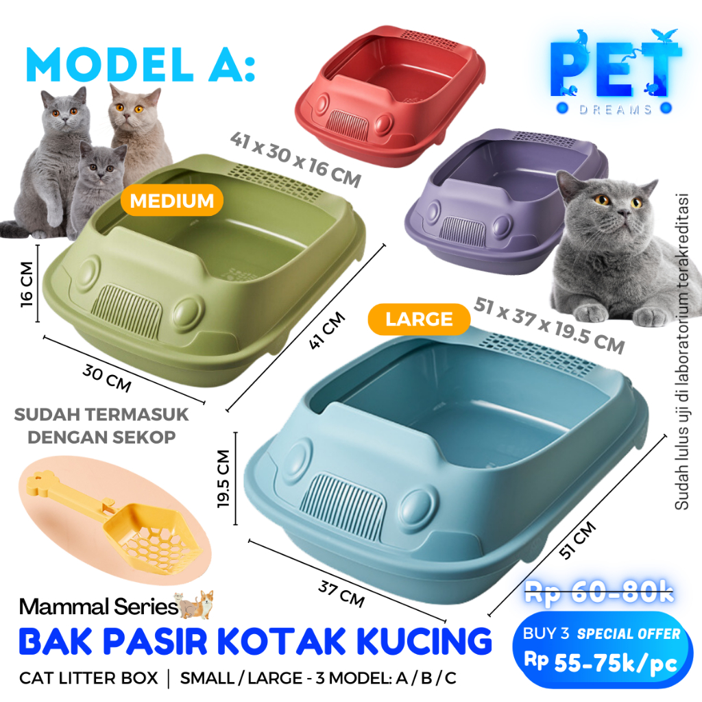 Jual CAT LITTER BOX TOILET TEMPAT PUP BAK PASIR KECIL JUMBO KOTAK LITER ...