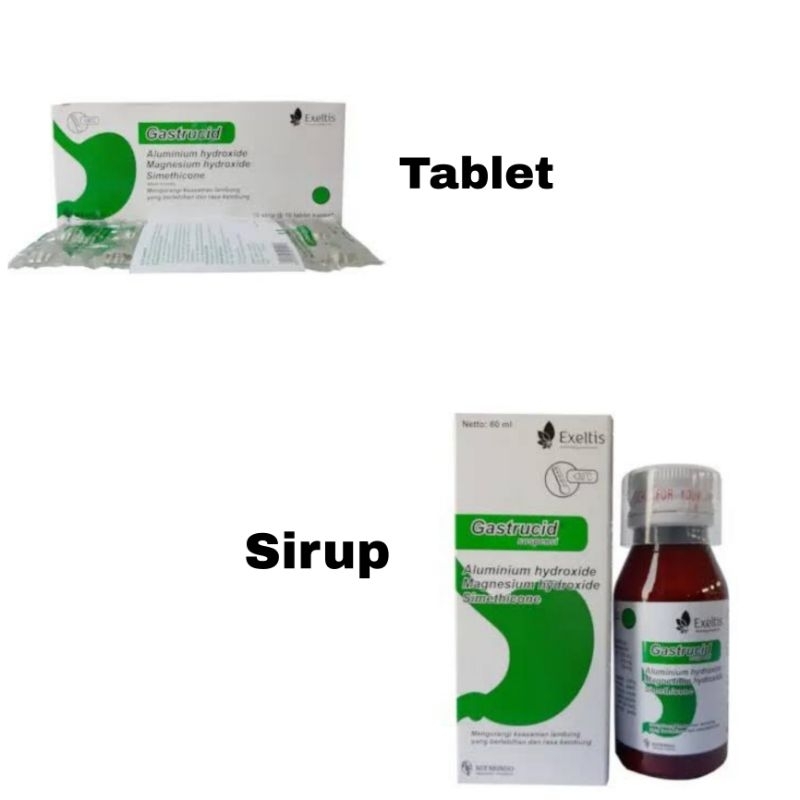 Jual GASTRUCID Tablet isi 10 & Sirup 60ml - OBAT MAAG | Shopee Indonesia