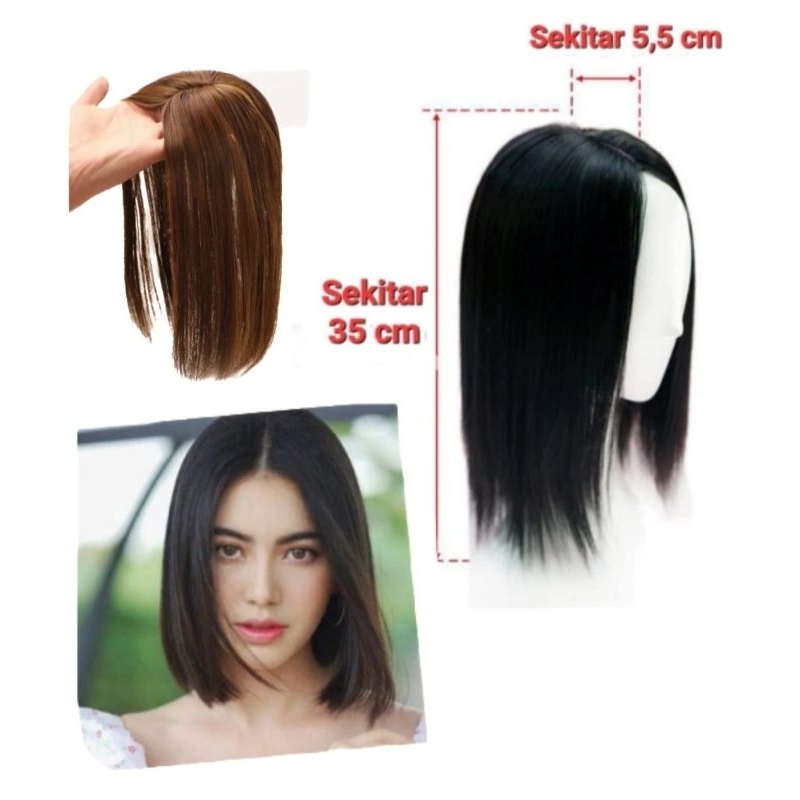 Jual WIG TOUPEE 3D PENUTUP BOTAK PONI PANJANG PENEBAL RAMBUT PENUTUP ...