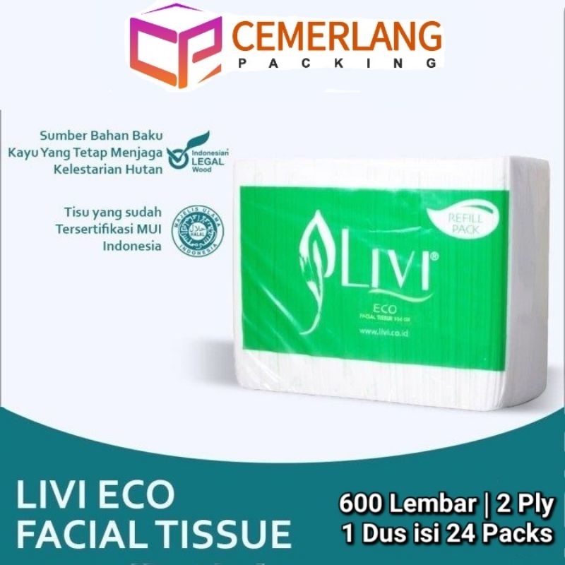 Jual Tissue Livi Eco Facial Refill 600 Lembar Tisu Wajah 2 Ply | Shopee ...