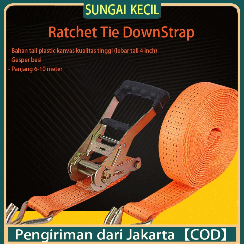 Jual Rachet Tie Down 8-10 Meter 10 TON Webbing Cargo Lashing Belt ...