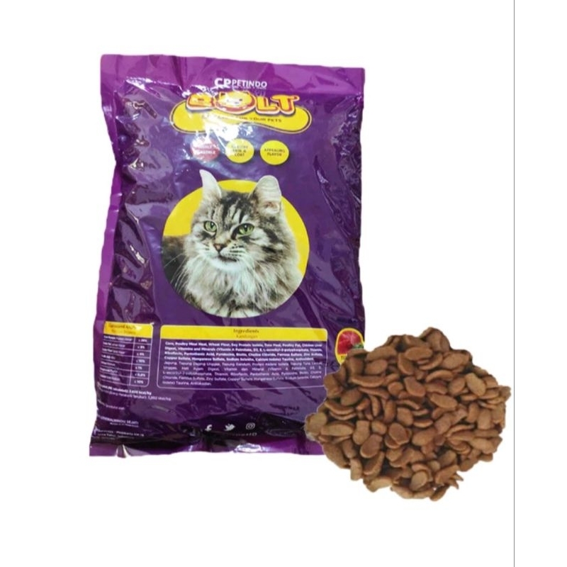 Jual BOLT PAKAN KUCING 800gr CAT FOOD PAKAN KERING RASA DONAT, IKAN ...