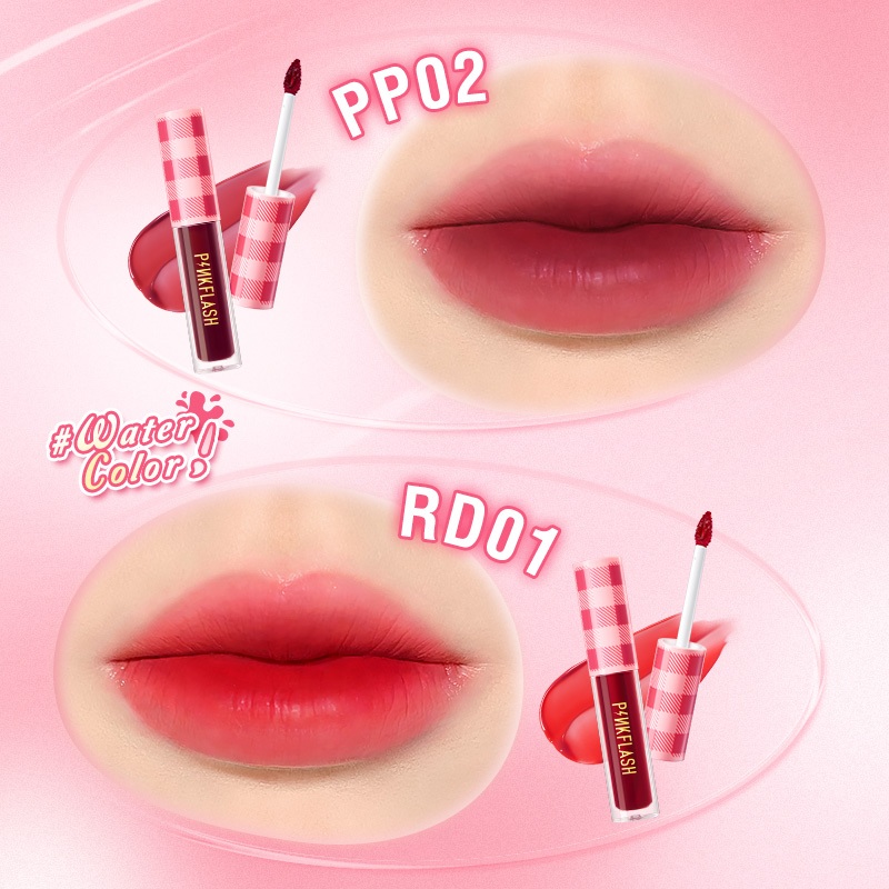 Jual PINKFLASH Lip Tint 2PCS Set Water-ink to Matte Transferproof Tahan ...