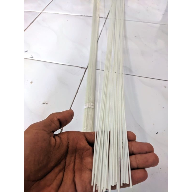 Jual Ruji Fiber Stik Putih Potongan 1Meter Isi 10 Biji Fiber Sangkar ...