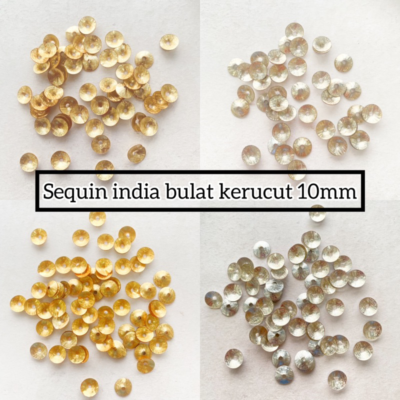 Jual Sequin India bulat kerucut 10mm | Shopee Indonesia