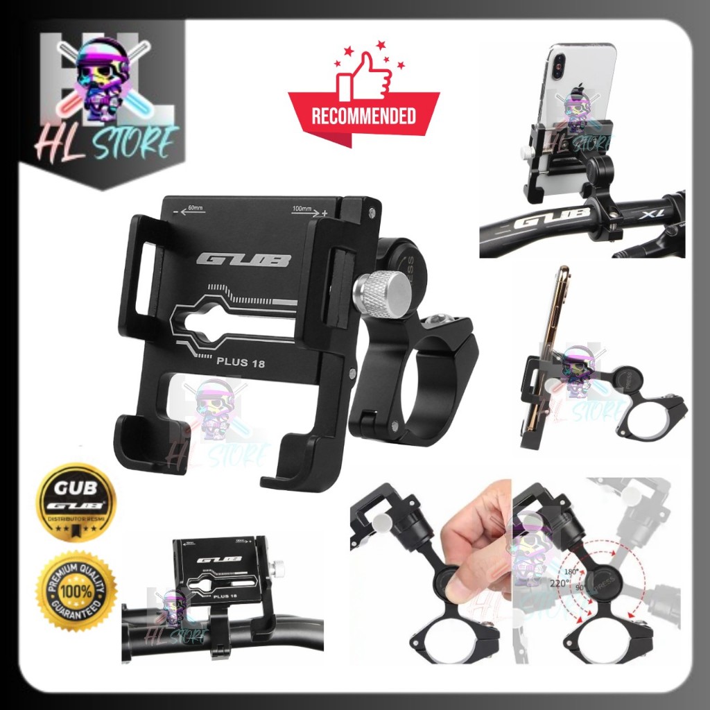 Jual Phone Holder GUB PLUS 18 Holder Hp Motor Kuat Kokoh Full Besi ...