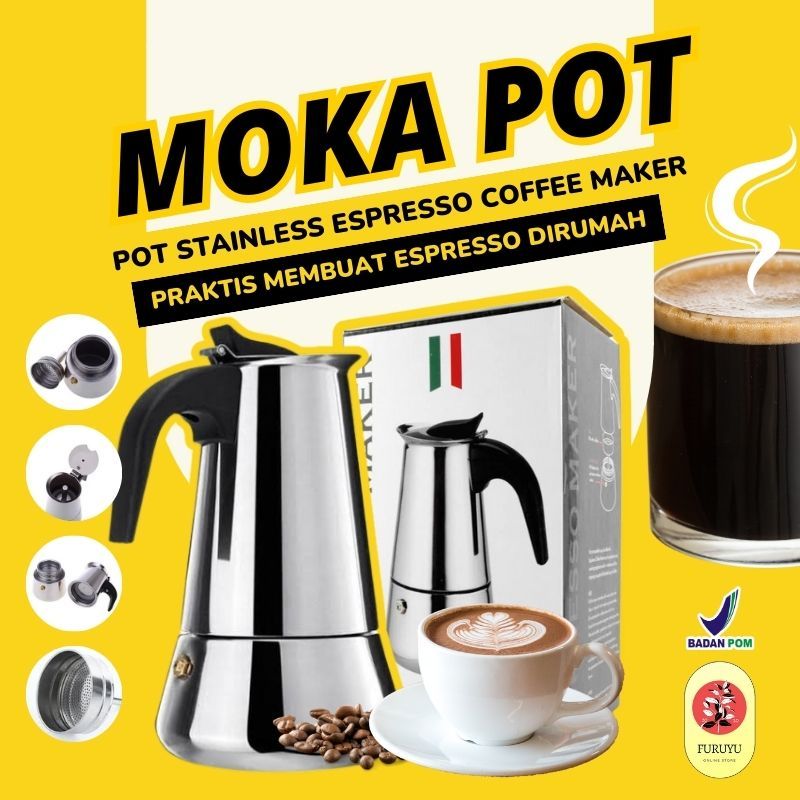 Jual Alat Mesin Teko Pembuat Kopi Espresso Mokapot Moka Pot Cofee Coffe ...