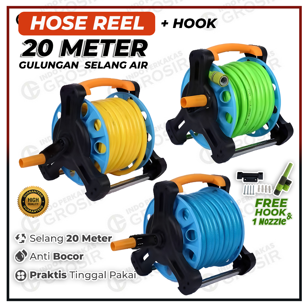 Jual Hose Reel Set Gulungan Selang Dengan Selang Air 20 Meter Kuat ...