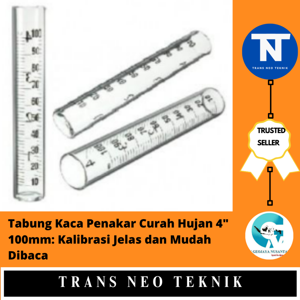 Jual Tabung Kaca Penakar Curah Hujan 4" 100mm: Kalibrasi Jelas dan ...