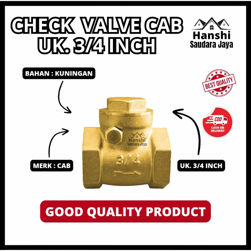 Jual Check Valve Kuningan 3/4 Inch | Shopee Indonesia